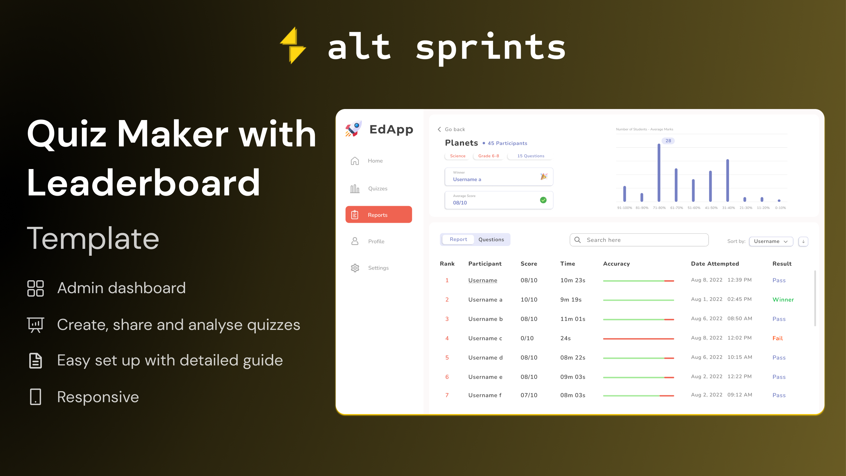 Quiz Maker with Leaderboard Template | Bubble