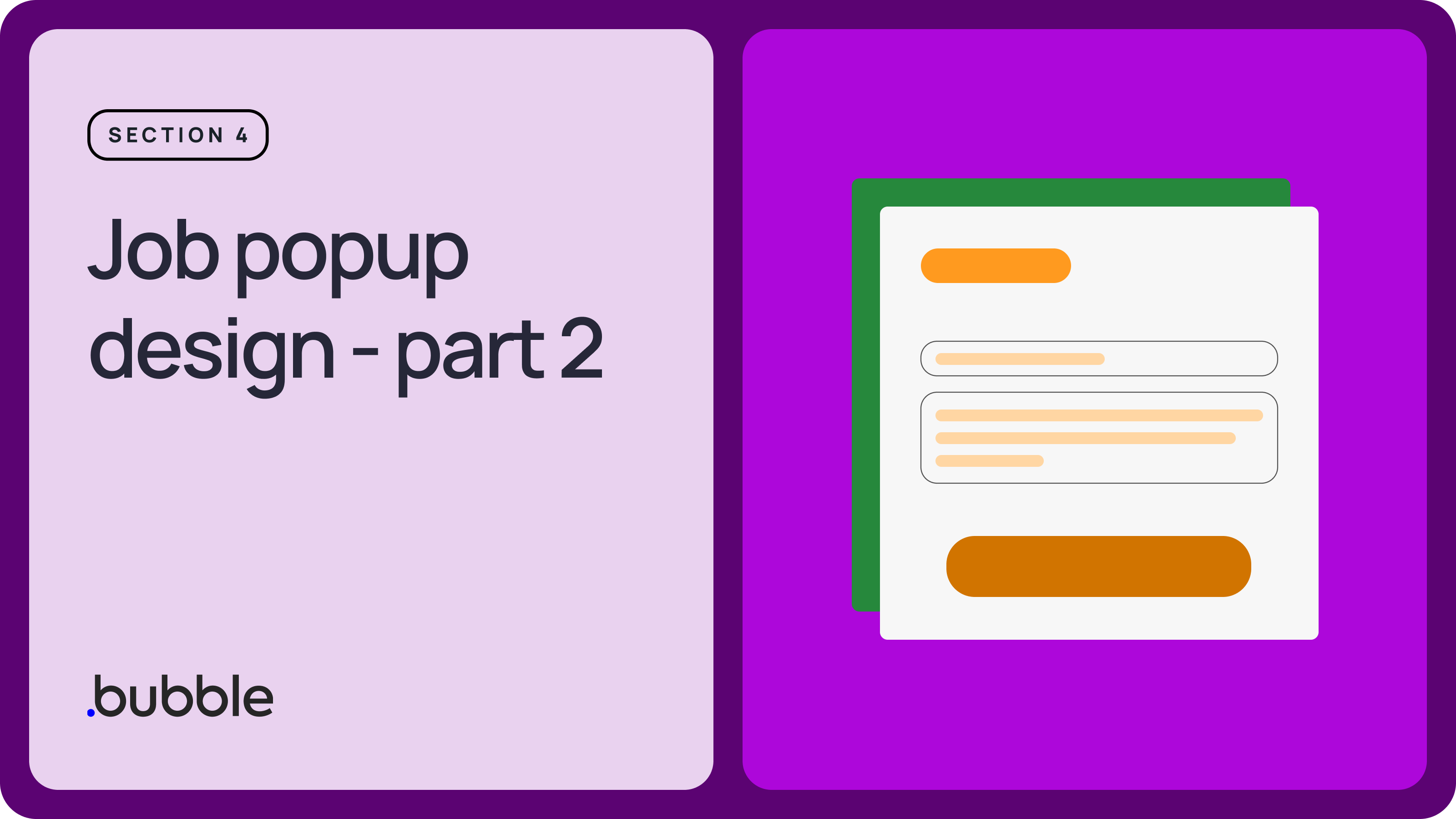 Job popup design - part 2 | Bubble