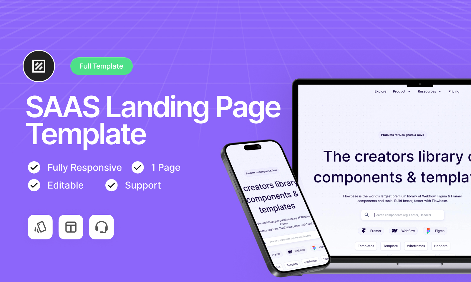 Saas Landing Page Template | Bubble