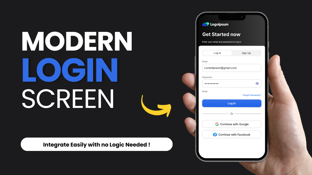 Modern Login Screen Template | Bubble