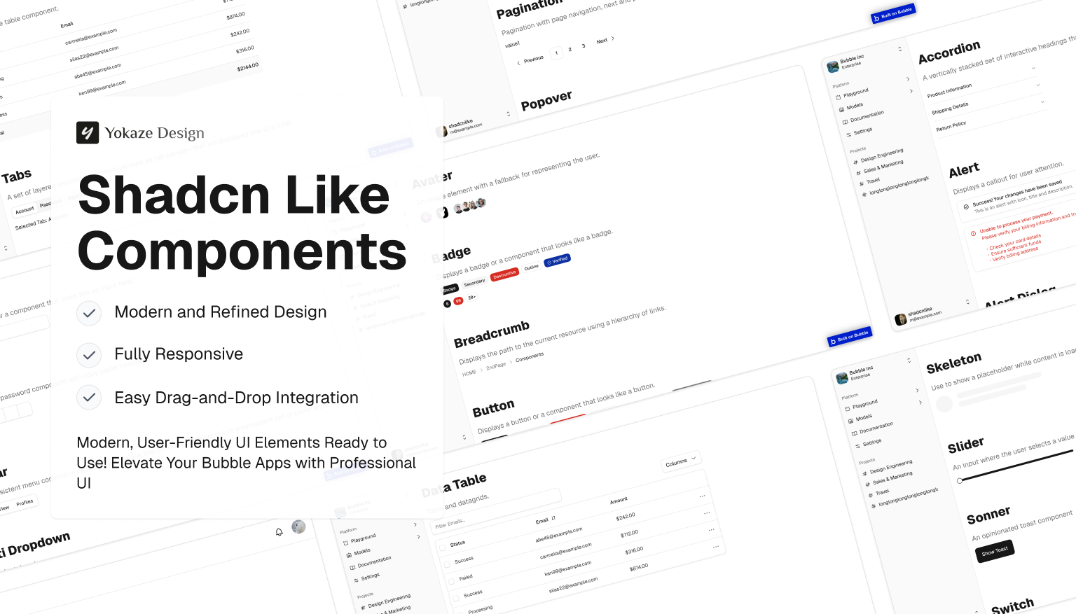 Shadcn Like Components Template | Bubble