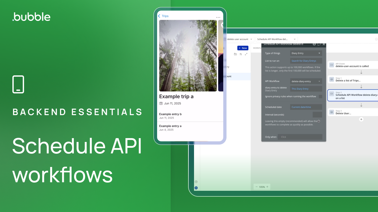 Schedule a workflow on a list (Lesson 5.7) | Bubble